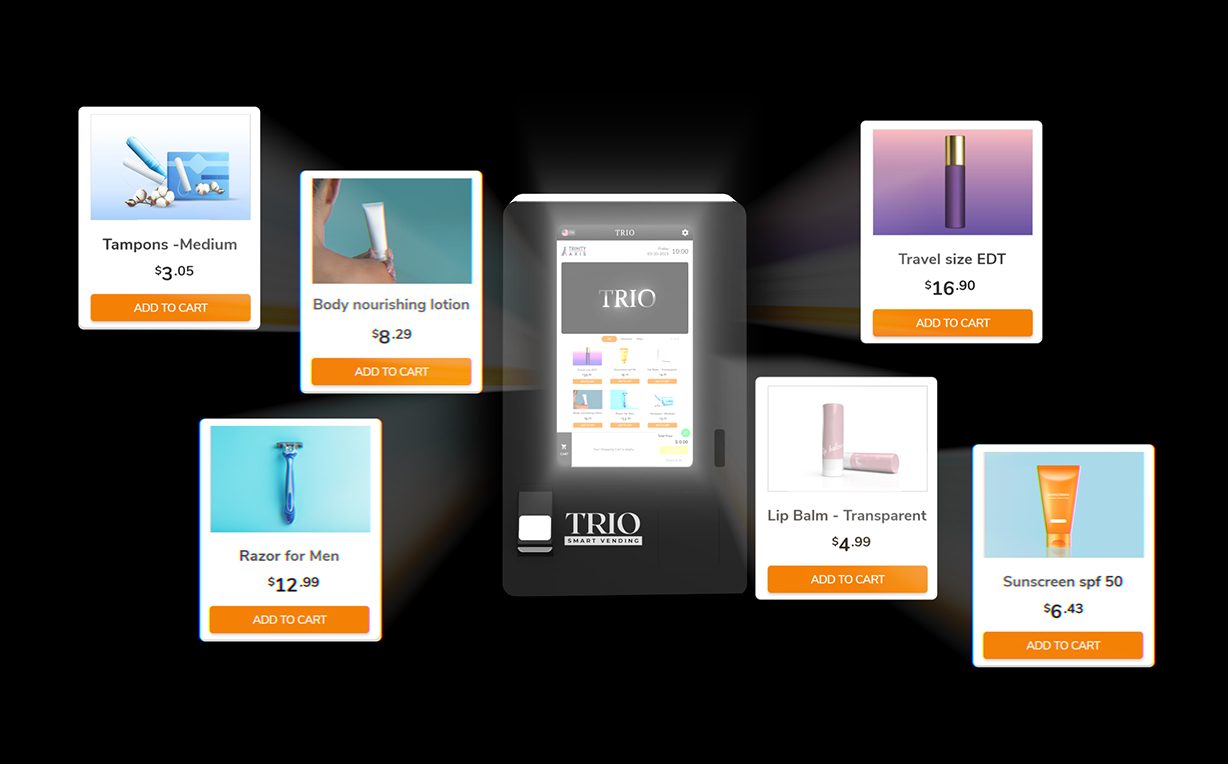 TRIO Compact | Wall Mountable Mini Vending Machine | Trinity Axis